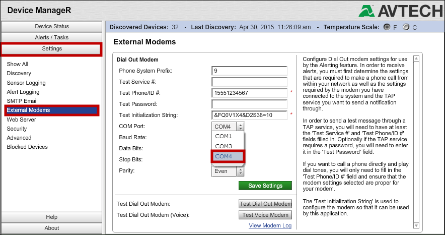 How To Check The COM Port Of Your Modem - AVTECH