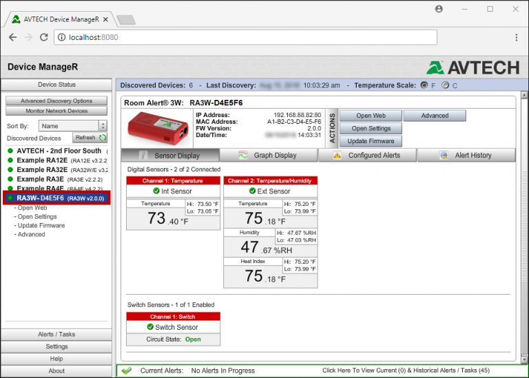 How To Discover Room Alert 3 Wi Fi In Device Manager Avtech 