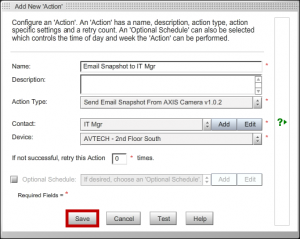 How To Configure An Axis Snapshot Action In Device ManageR - AVTECH