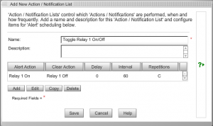 Add Action,Notification List - AVTECH