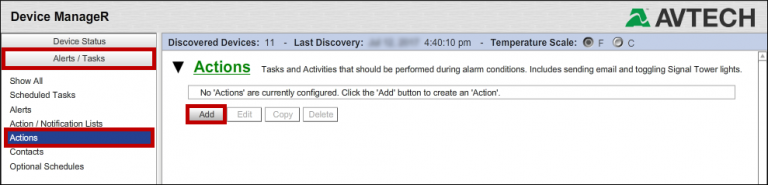 How To Configure A Dial-Out Modem Action In Device ManageR - AVTECH