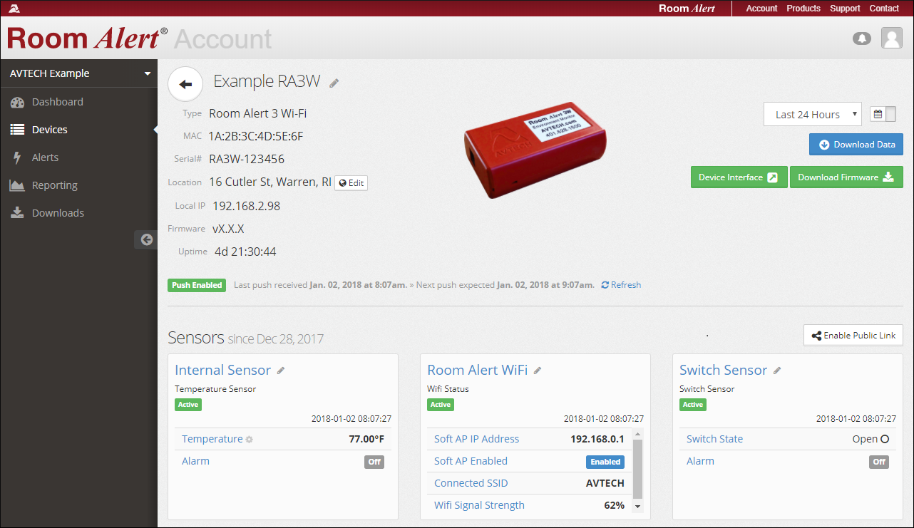 RAA-RA3W_DeviceDetails - AVTECH