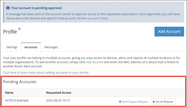 How To Request Access To A RoomAlert.com Account - AVTECH