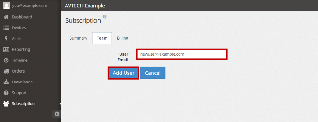 GTMD_Add_User - AVTECH