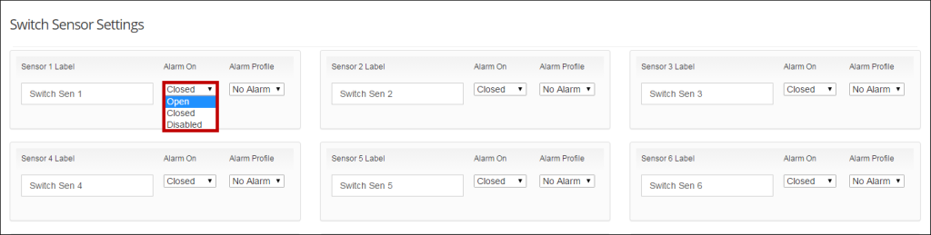 How To Configure A Switch Sensors Alarm On Setting In A Room Alert Monitor Avtech 6920