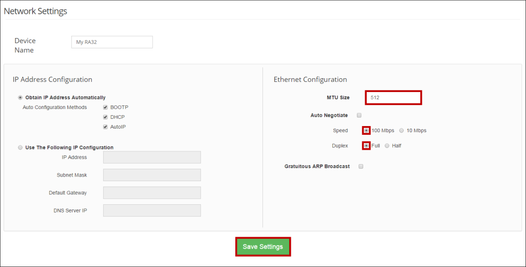 Ethernet Configuration - AVTECH