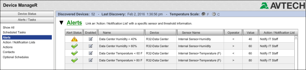 How To Create An Alert In Device ManageR - AVTECH