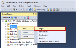 ADM_SQLServer_SQLManagementStudio_Security_New_Login - AVTECH