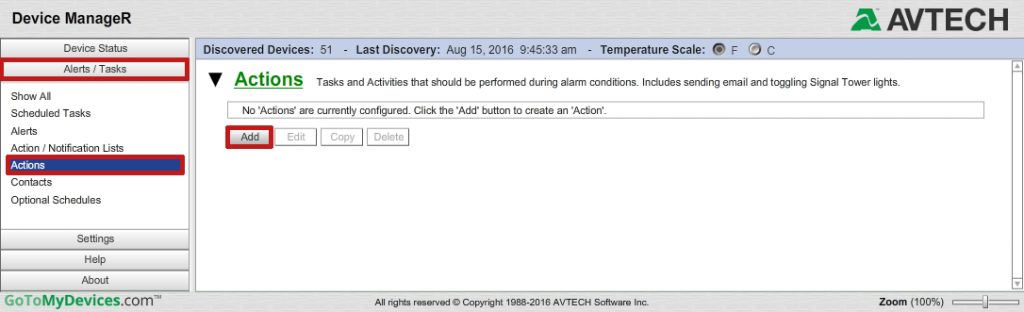 How To Configure A Relay Action In Device Manager Avtech