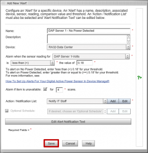 How To Set Up Alerts For Your Digital Active Power Sensor In Device ManageR - AVTECH