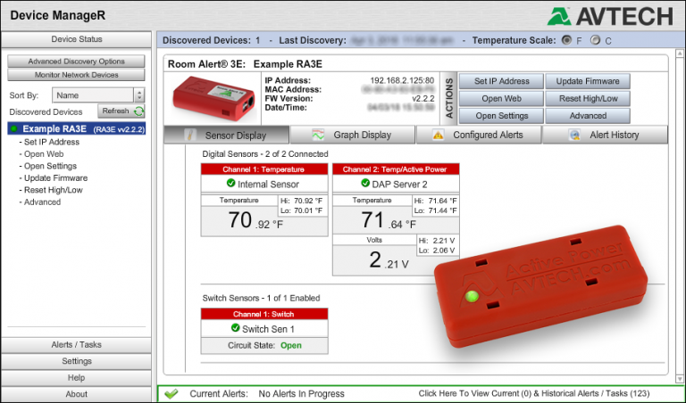 How To Set Up Alerts For Your Digital Active Power Sensor In Device ManageR - AVTECH