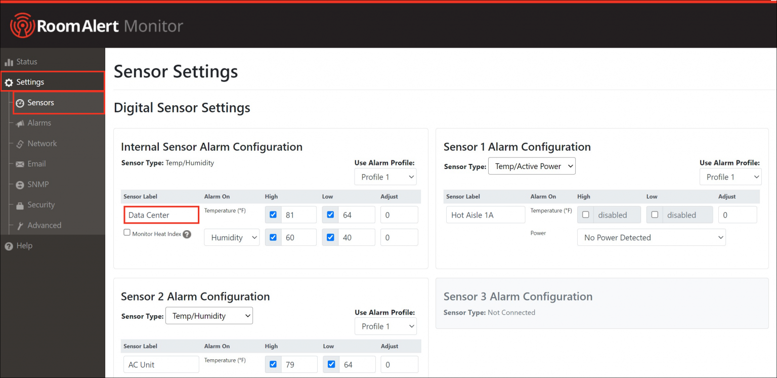 How To Rename Your Device And Sensors In The Room Alert Monitor’s Web ...