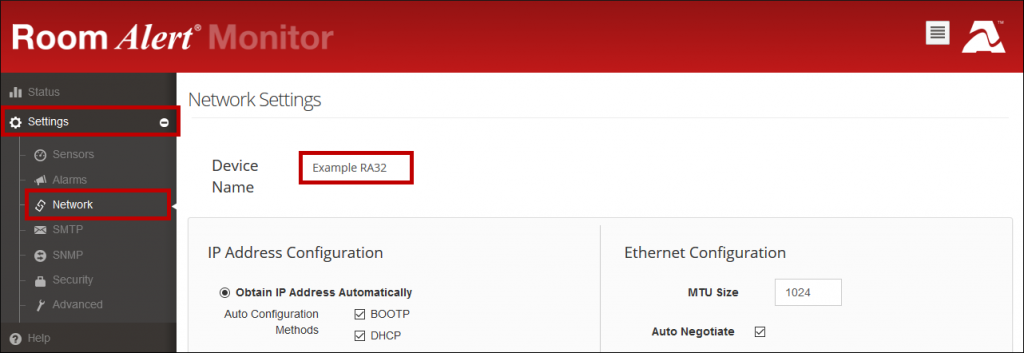 RA32_Settings_Network - AVTECH