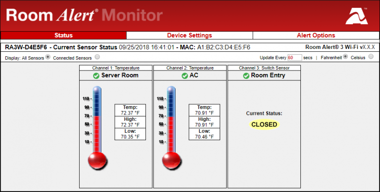 How To Rename Your Device And Sensors In The Room Alert Monitor’s Web ...
