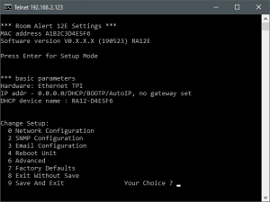 How To Access The Room Alert 'E' Telnet Menu - AVTECH