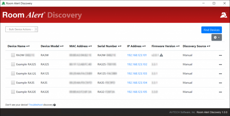 How To Discover Devices With Room Alert Discovery - AVTECH