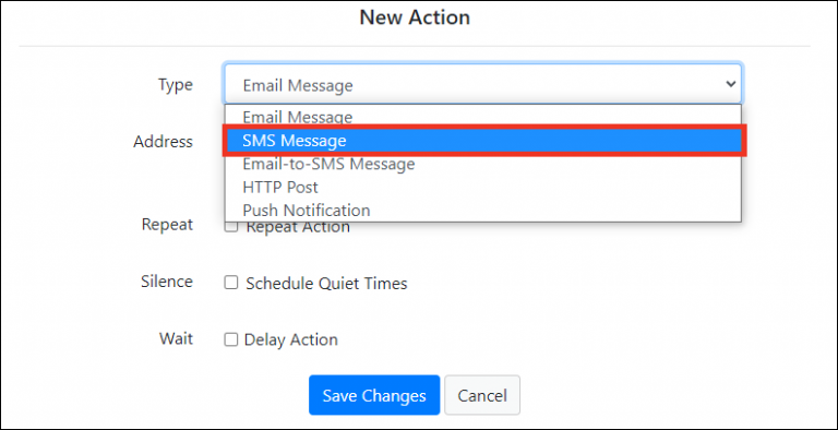 How To Configure An SMS Alert Action In Room Alert Account - AVTECH