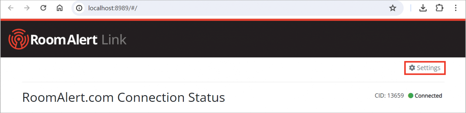Room Alert Link Connection Status - AVTECH